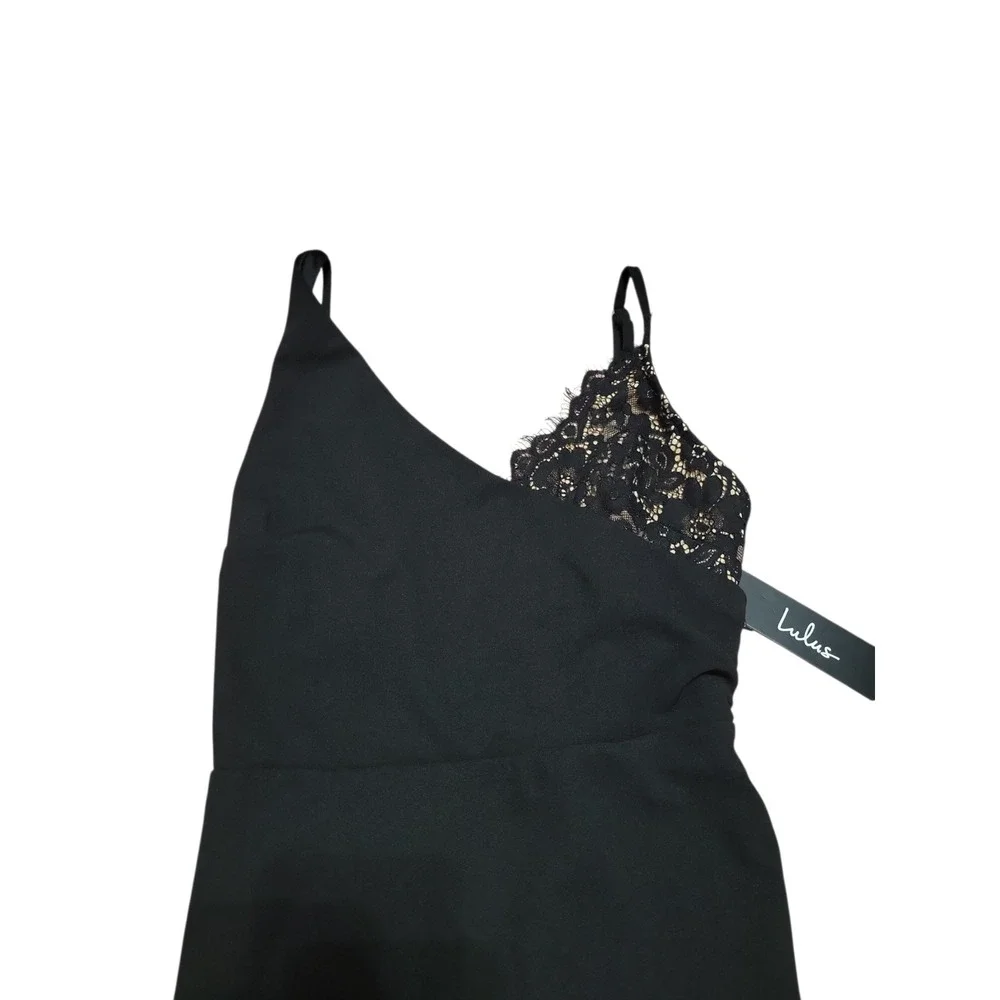 Lulus | Dresses | Lulus Black Lace Asymmetrical Mermaid Maxi Dress S ...